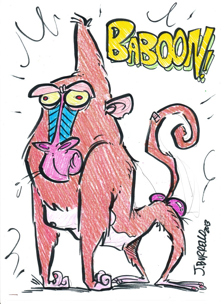 Baboon Cartoon – The Big Insane Happy